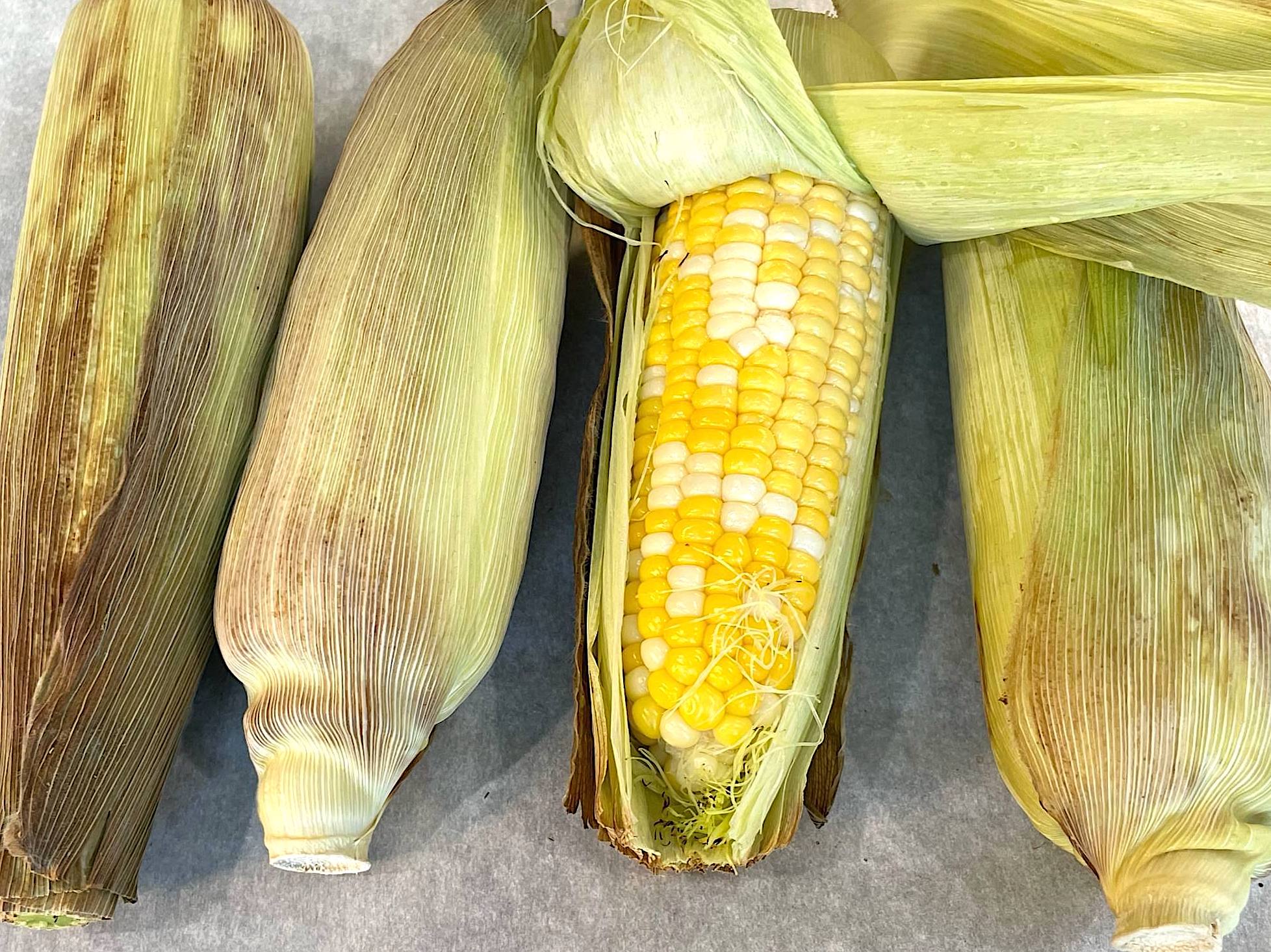 Easiest Best Corn on the Cob Roasted in Oven with Husks – MAXIMALIST VEGAN