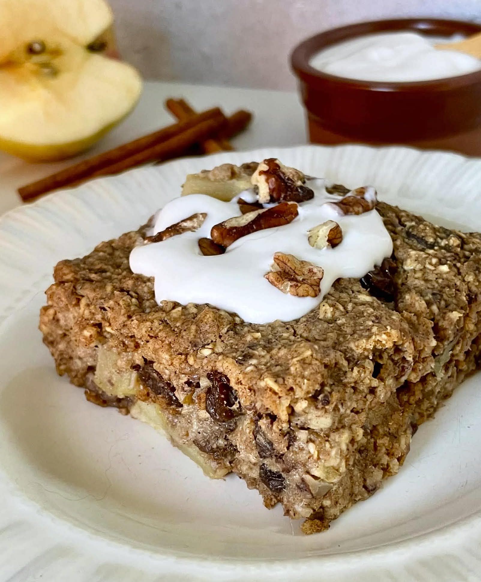 Baked Oatmeal with Apples Raisins Pecans ~ No Refined Sweeteners ...